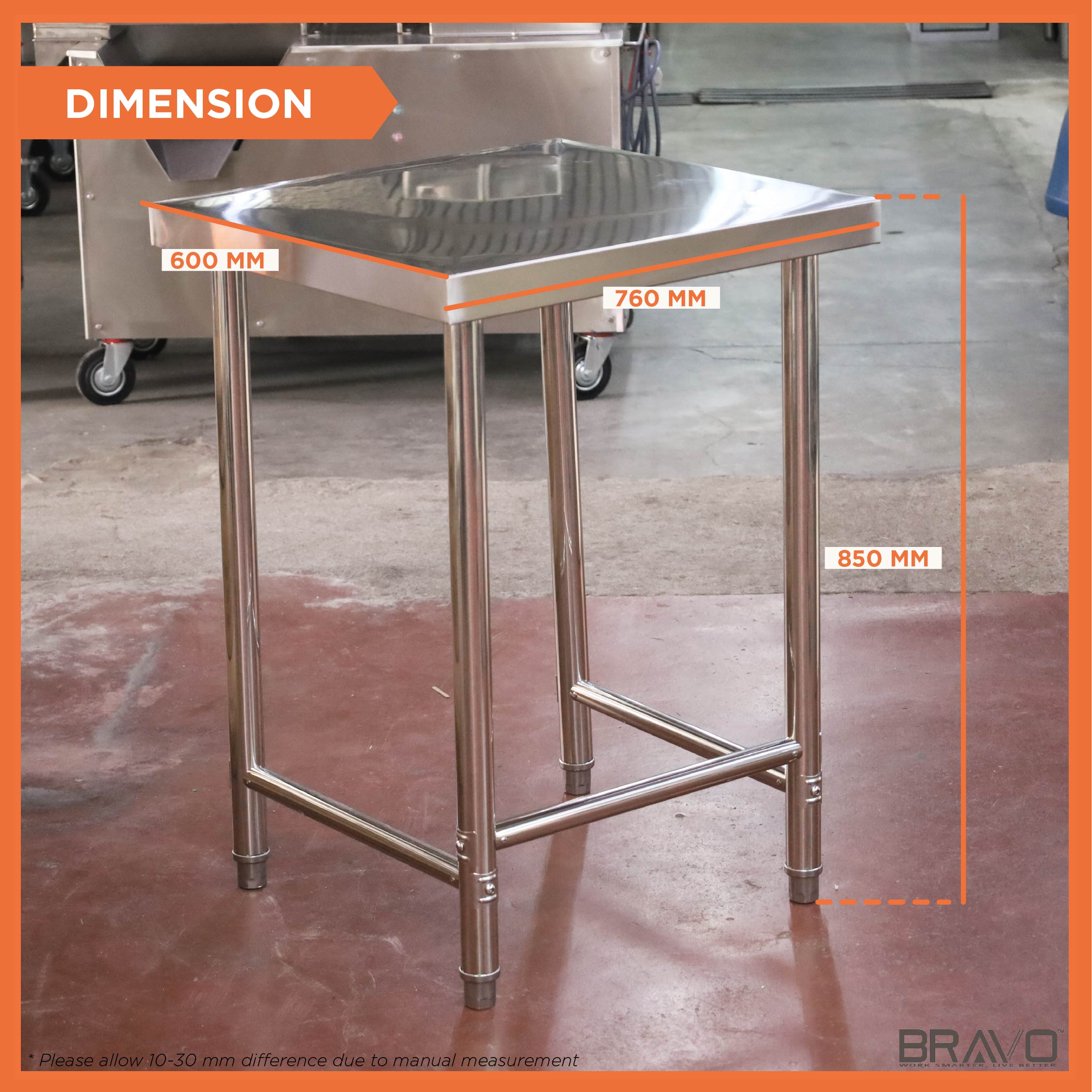 Bravo Stainless Steel Kitchen Table Meja Dapur Stainless Steel Working ...