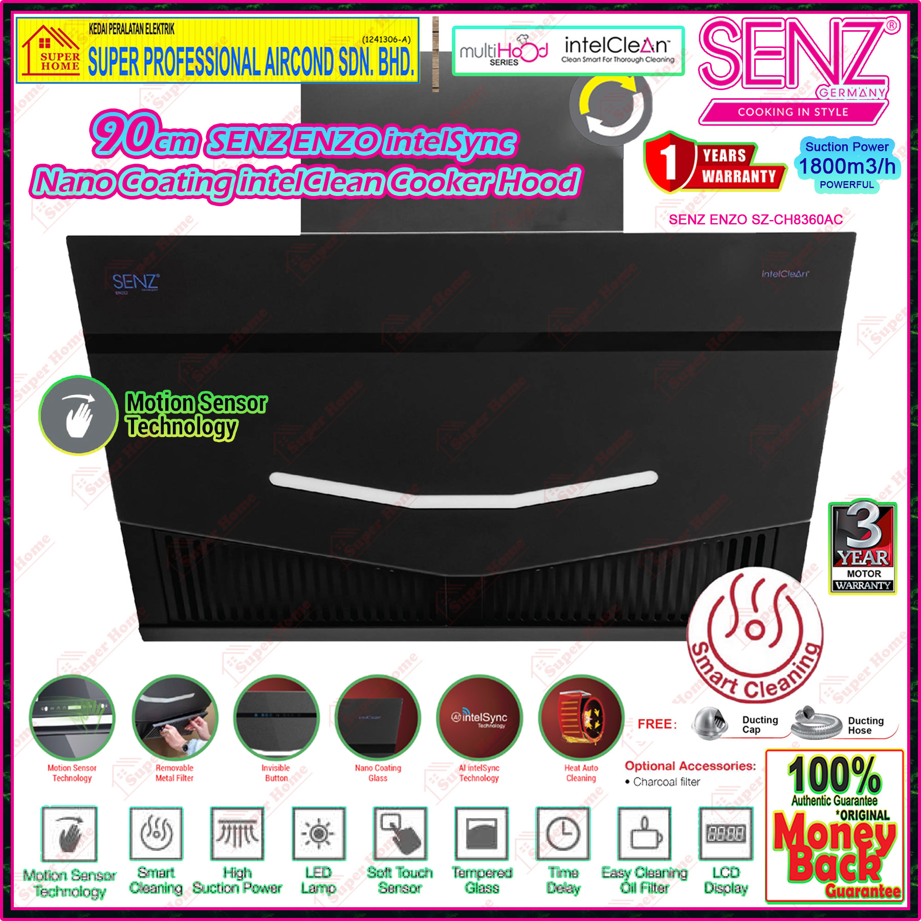 SENZ Cooker Hood SENZ ENZO SZ-CH8360AC / SENZ Built-in Hob SENZ RUBY SZ ...