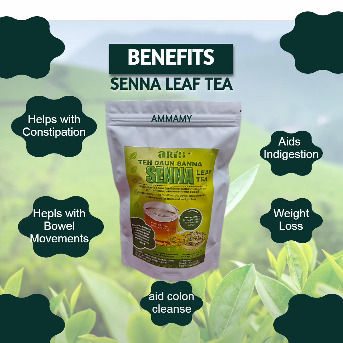 Aris Senna Tea Teh Sanna 30 Sachets Sembelit Constipation Weight Loss ...