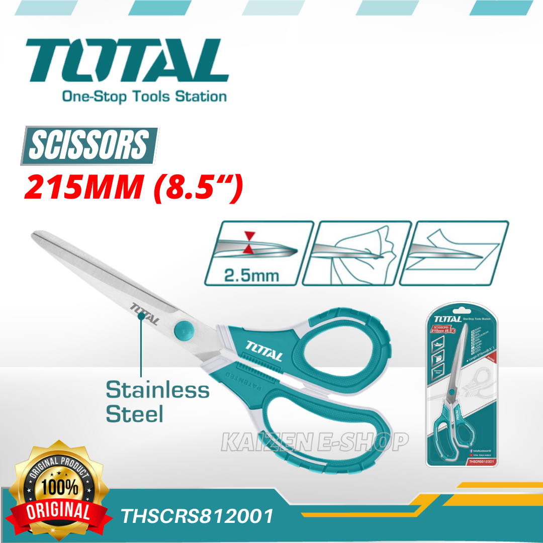 TOTAL THSCRS812001 Stainless Steel Scissors 215MM (8.5") | Shopee Malaysia