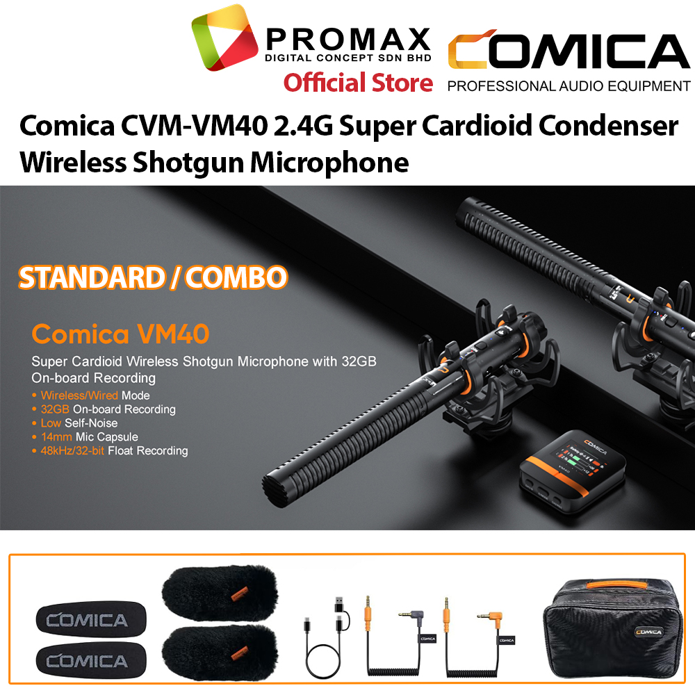 Comica VM40 Standard / Combo Dual-Channel Shotgun Microphone Wireless Camera Microphone ...