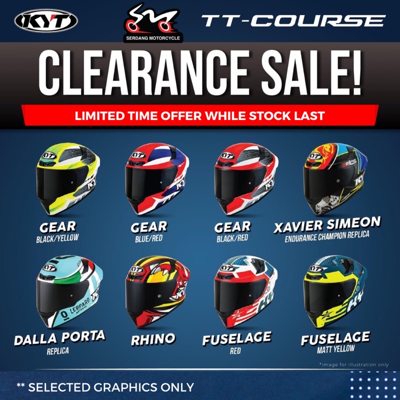 KYT TT-Course Full Face Helmet TT Course Topi Keledar Dalaporta Xavier ...
