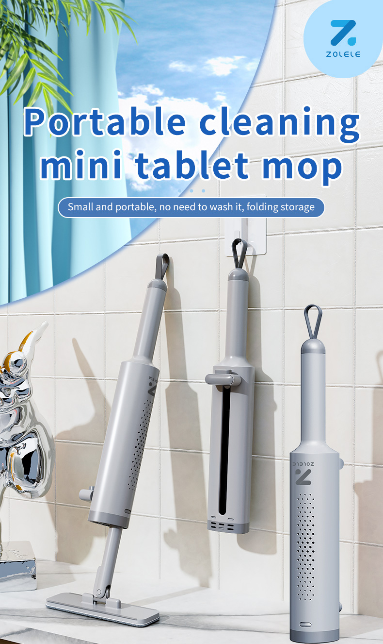 Zolele Mini Desktop Mop Portable Self-Squeeze Small Mop for Small Space ...