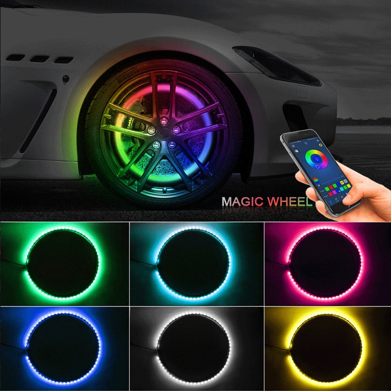 4pcs Car Wheel Led Hub Light Auto SUV Ambient Styling Lamp with turn ...