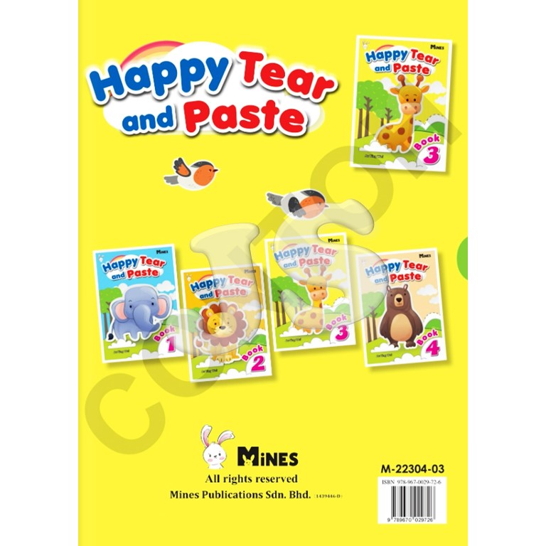 HAPPY TEAR CUT AND PASTE BOOK 1 2 3 4 (Learning Book Preschool ...