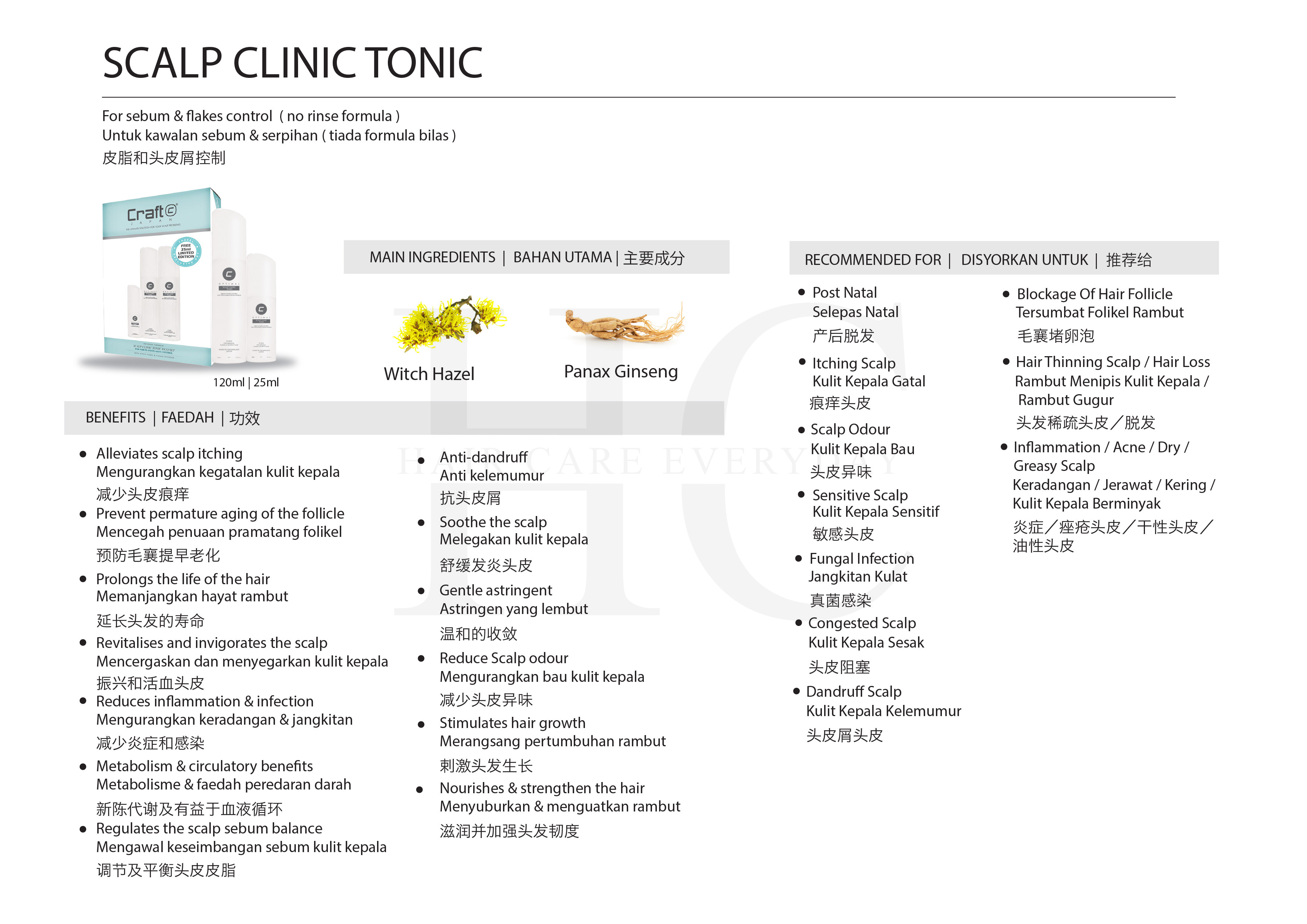 Craft Scalp Clinic Tonic Duo Set FREE 25ml Tonic Limited Edition ( For ...