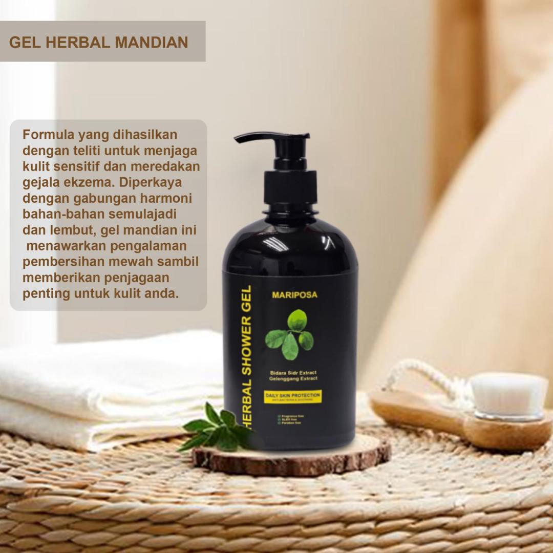 MARIPOSA HERBAL SHOWER GEL Sabun Mandian Rudya Daun Bidara Daun ...