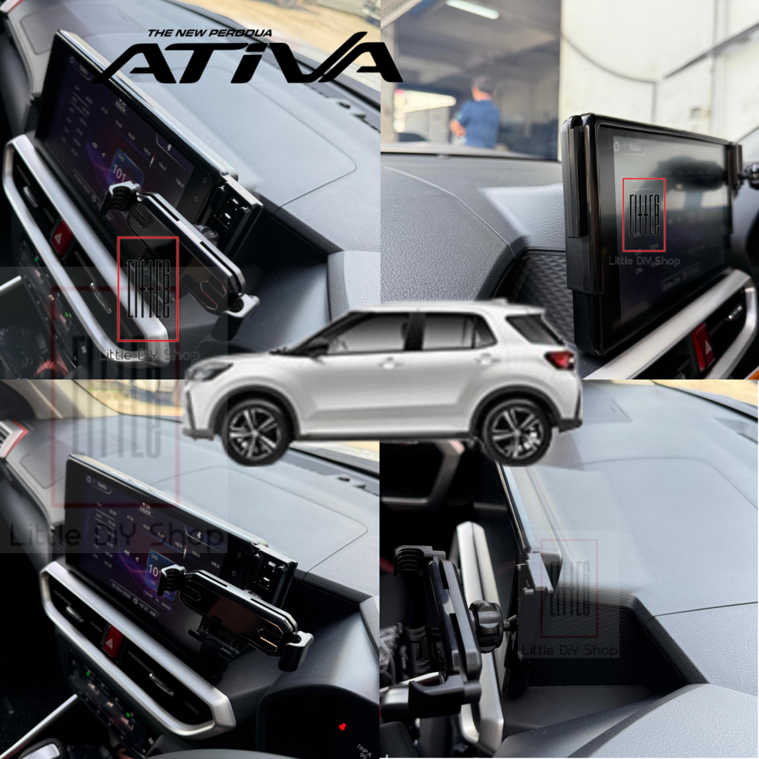 Perodua Axia Ativa Handphone Holder + Dedicated Infotainment Bracket ...