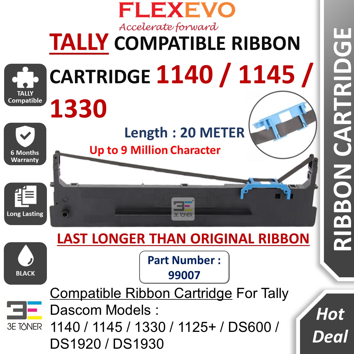 Tally Dascom 1145 Compatible Ribbon 99007 DS600 DS1920 DS1930 1125 ...