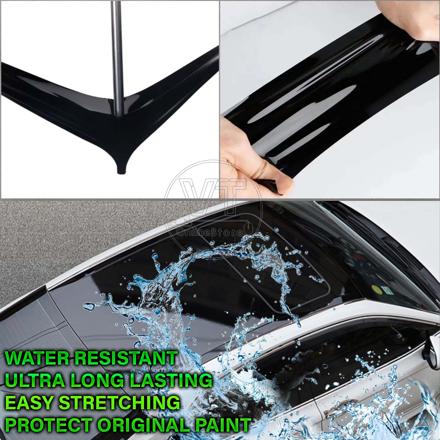 PET Premium Ultra Gloss Black Vinyl Film Glossy Black Sticker Wrap Film ...