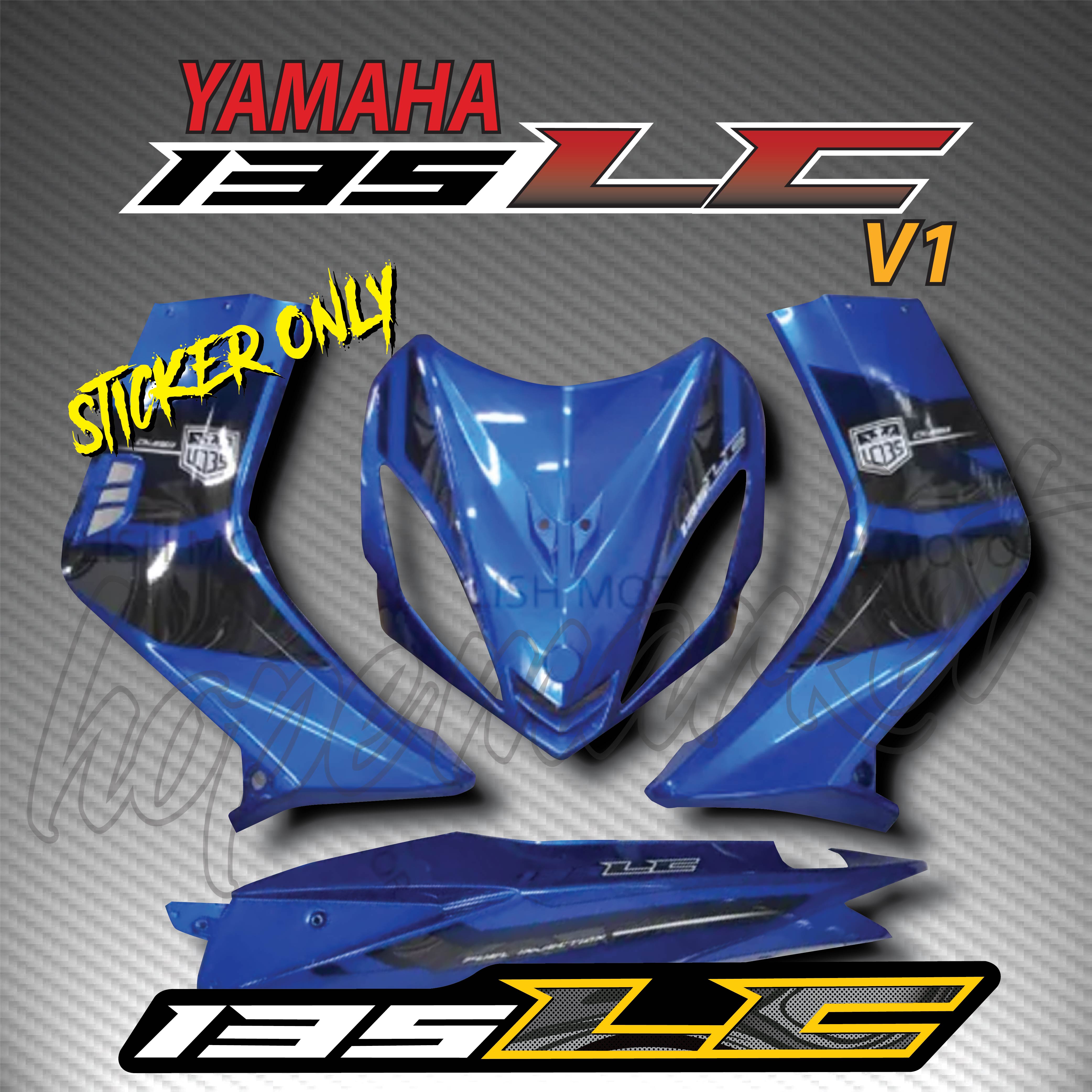 STRIPE MOTOR YAMAHA LC135 V1 2022 DESIGN (160) CUSTOM BODY STICKER ...