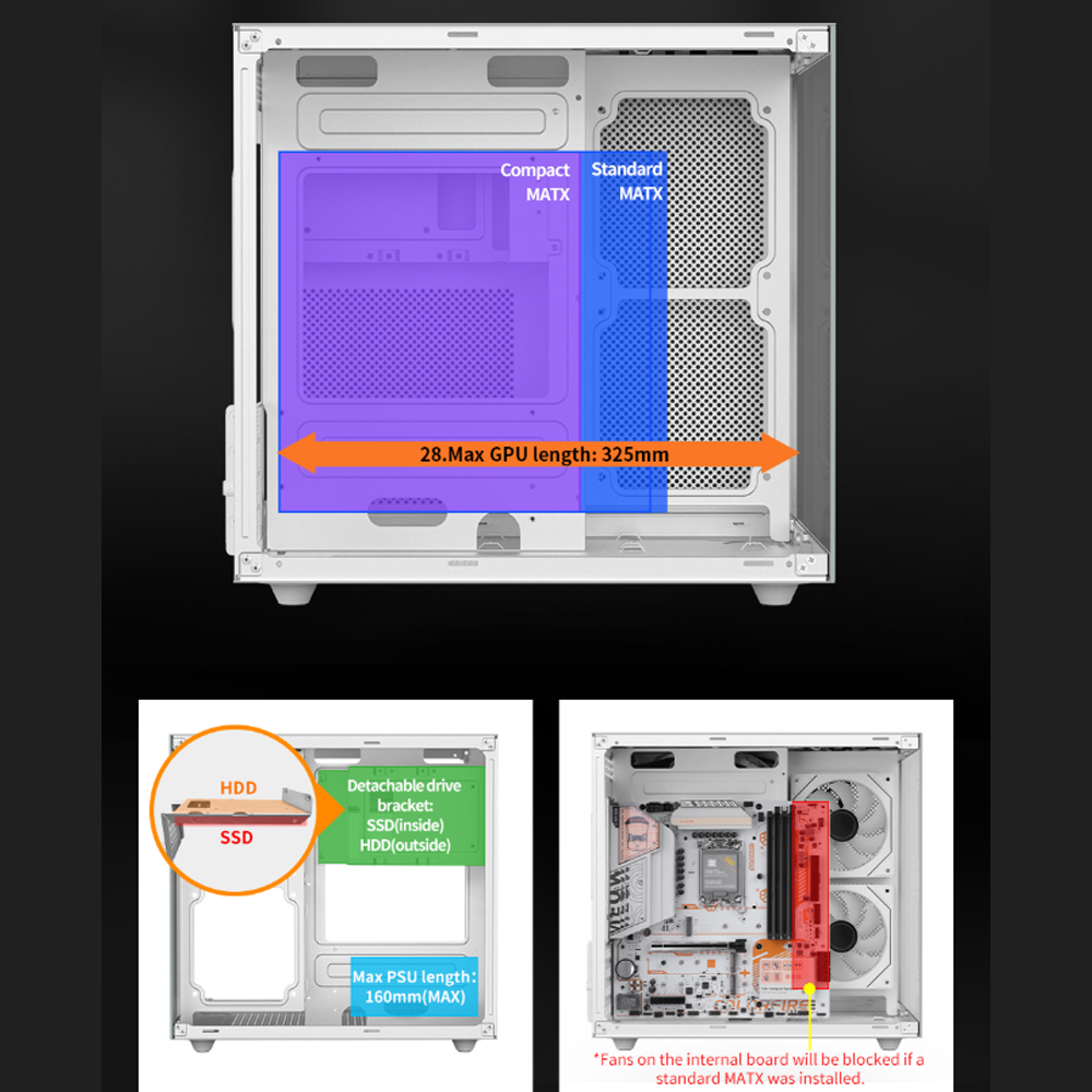 SEGOTEP BRAVE W1 M-ATX PANARAMIC VIEW PC CASE / CASING - PRE-INSTALLED ...
