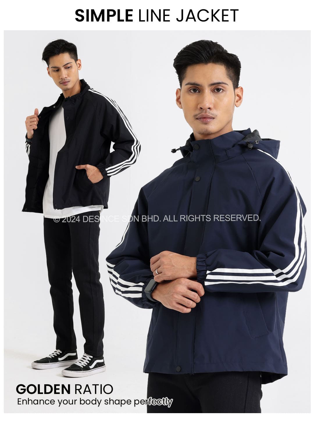 🇲🇾 DESINCE Simple Line Jacket Men Top Jaket Lelaki MT 161 | Shopee Malaysia