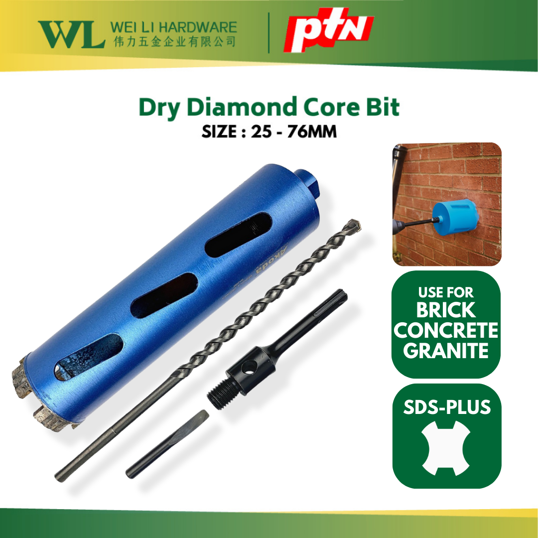 25-76mm PTN Dry Diamond Core Bit For Ratary Hammer Heavy Duty /Dry Core ...