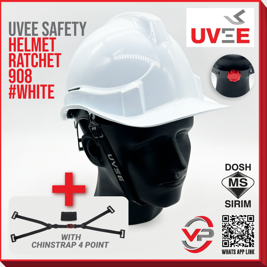 UVEE 908 SAFETY HELMET RATCHET LOCK SIRIM APPROVED/HEAD PROTECTION/TOPI ...