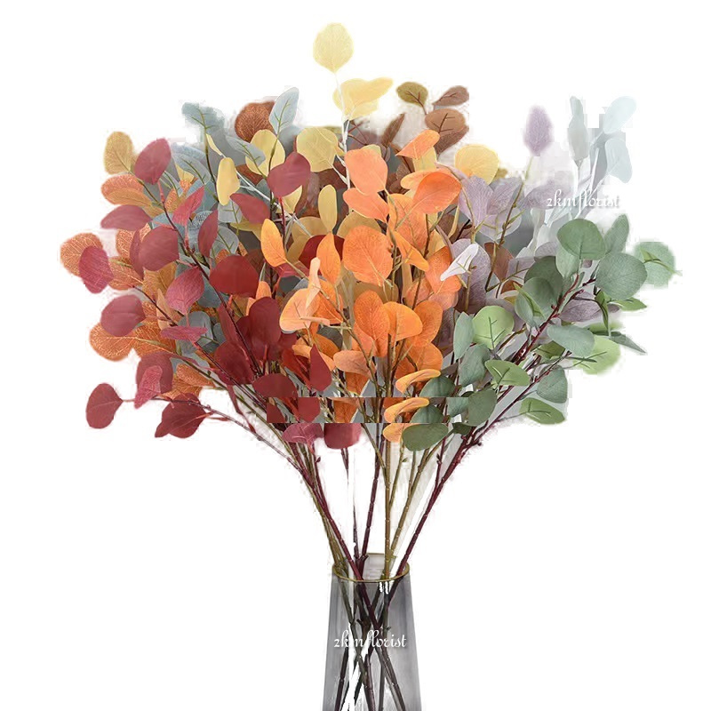 (30FLOWERS) SILVER DOLLAR ARTIFICIAL Buah Daun Hiasan Eucalyptus Leaf ...