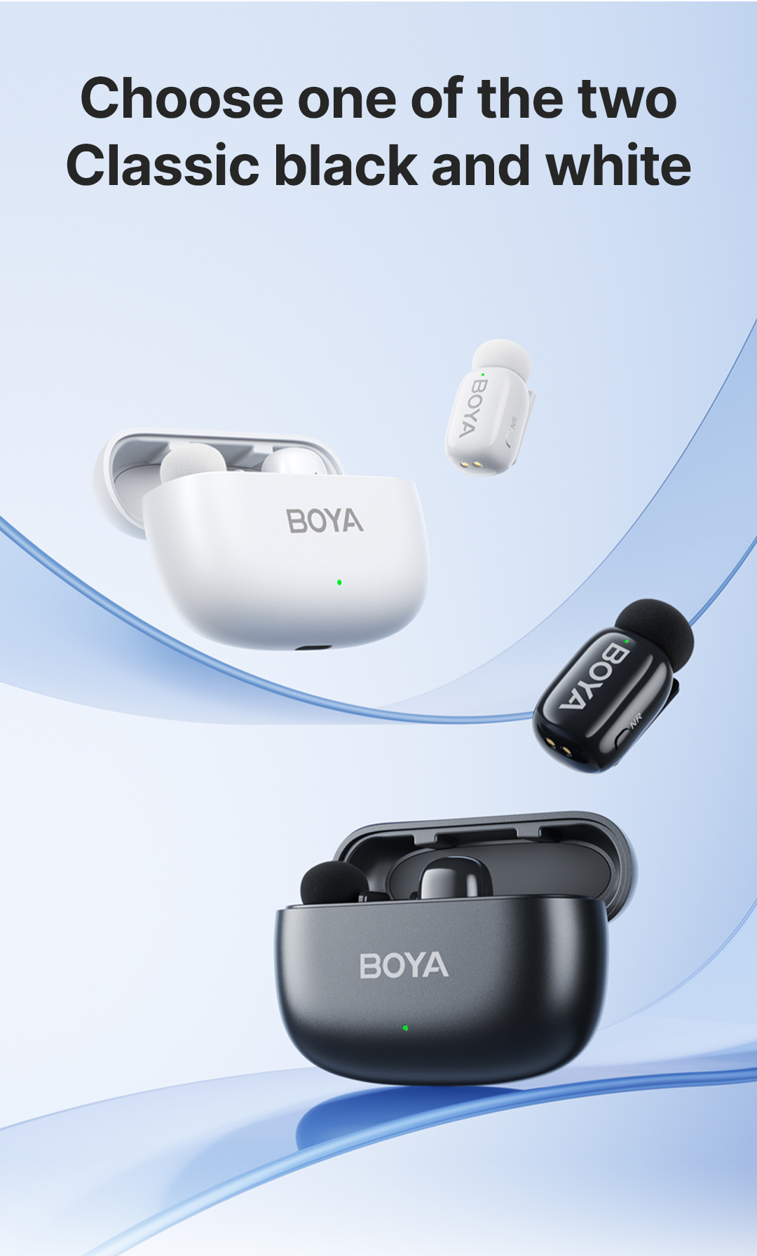 BOYA mini ANC Microphone Wireless 2.4GHz for iPhone/Android/PC/Tablets ...