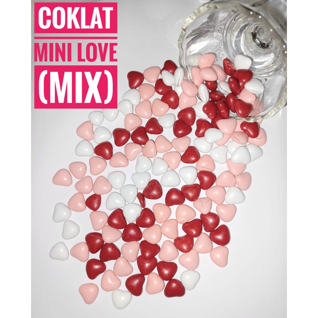COKLAT LOVE MINI VIRAL (500G) Mini Heart Chocolate Decor Yusuff Taiyoob ...