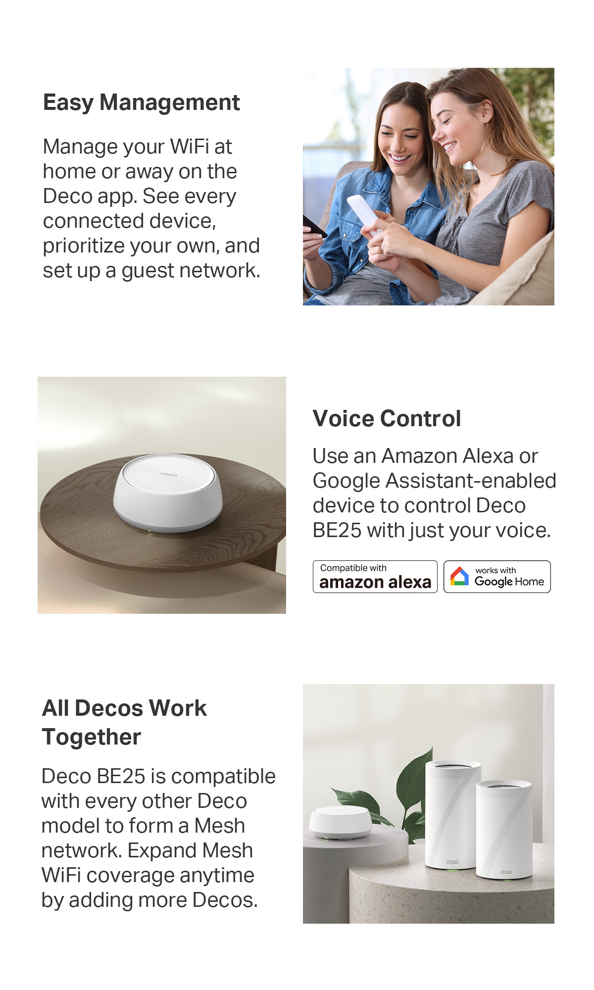 TP-Link Deco BE25 BE5000 Dual-Band Whole Home Mesh Wi-Fi 7 System ...