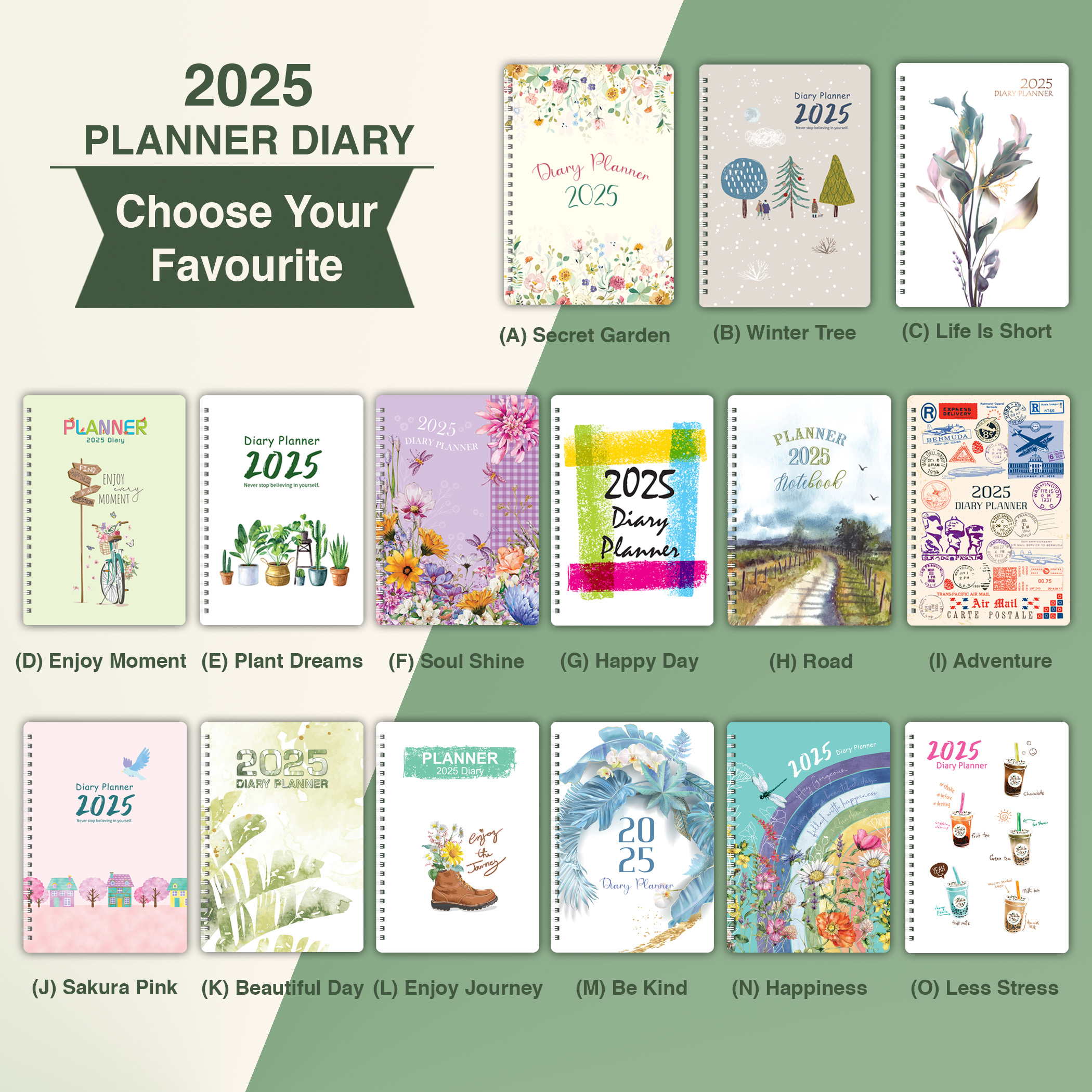 2025 A5 Wire O/Thread Sewn Buku Planner Hadiah in combo set box ...