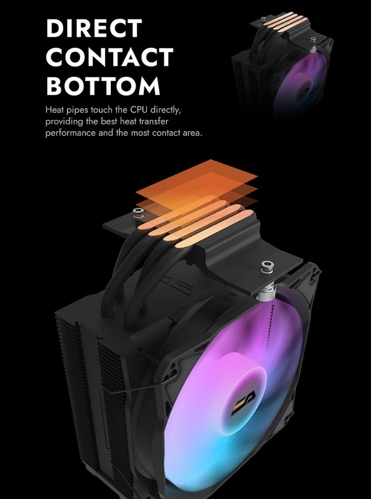 DarkFlash Storm Z4 Pro Mist ARGB CPU Cooler | Black & White | High Performance Cooling | Shopee ...