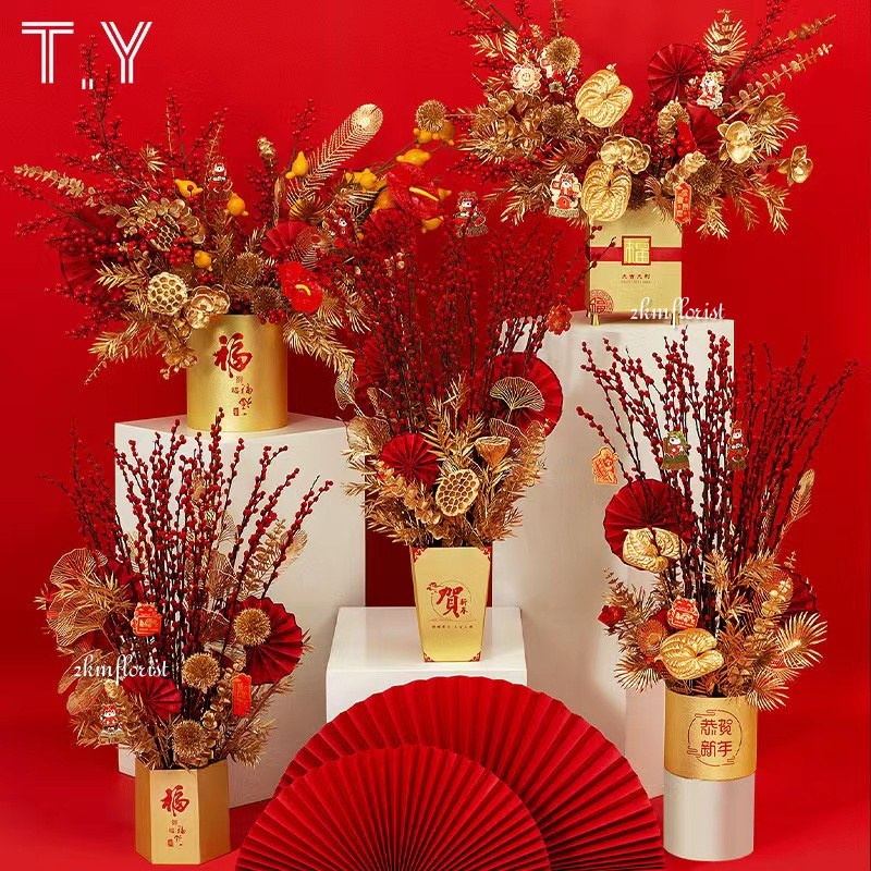 CNY BOX Flower Box Surprise Delivery Box Round Florist Box Kotak Bunga ...