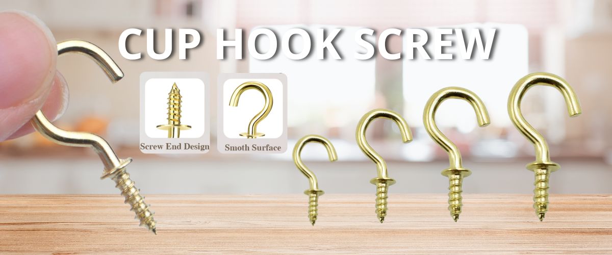 Cup Hook Screw Eye Shape Ring Hooks Screw-in Hooks J Hook Screws ...