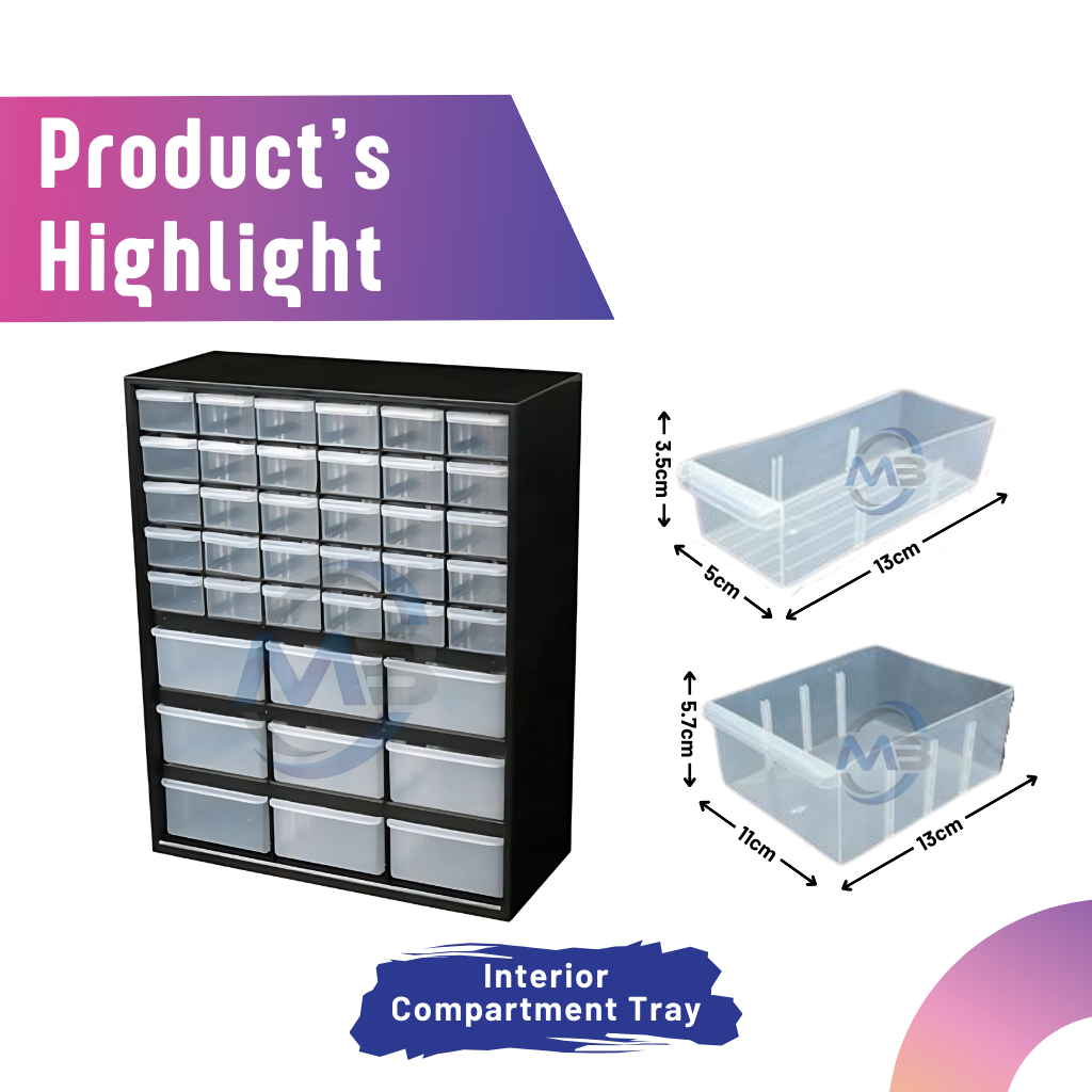 39 Drawers Cabinet 39 Drawers Compartment Multi Function Storage ...