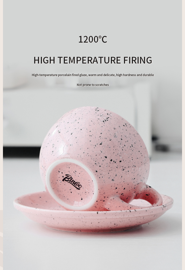 BINCOO 300ml Professional Latte Art Coffee Cup and Saucer Set - Ceramic ...