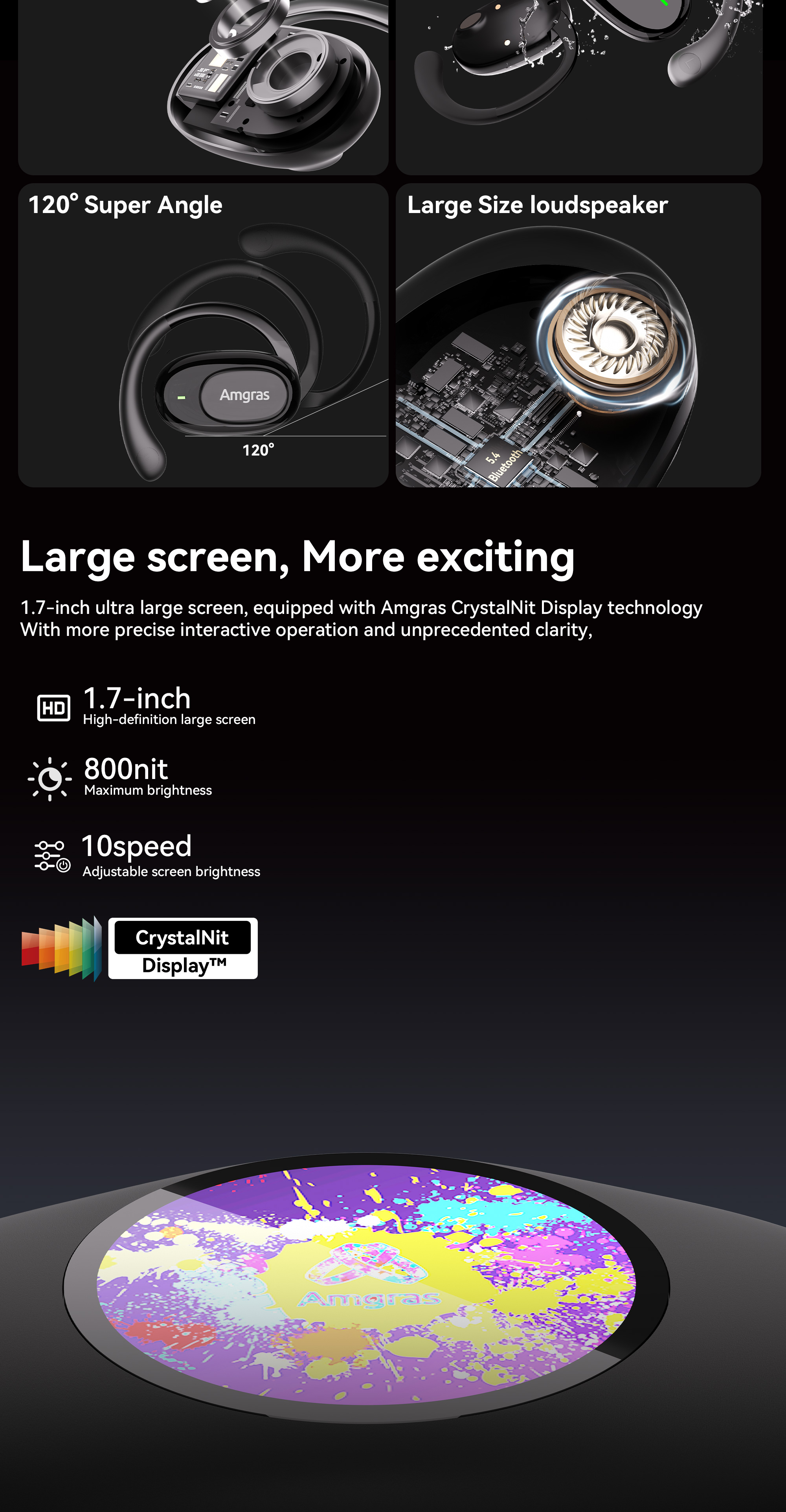 Amgras OpenEcho Ⅵ Ultra Smart earphone bluetooth Air Conduction earbud ...