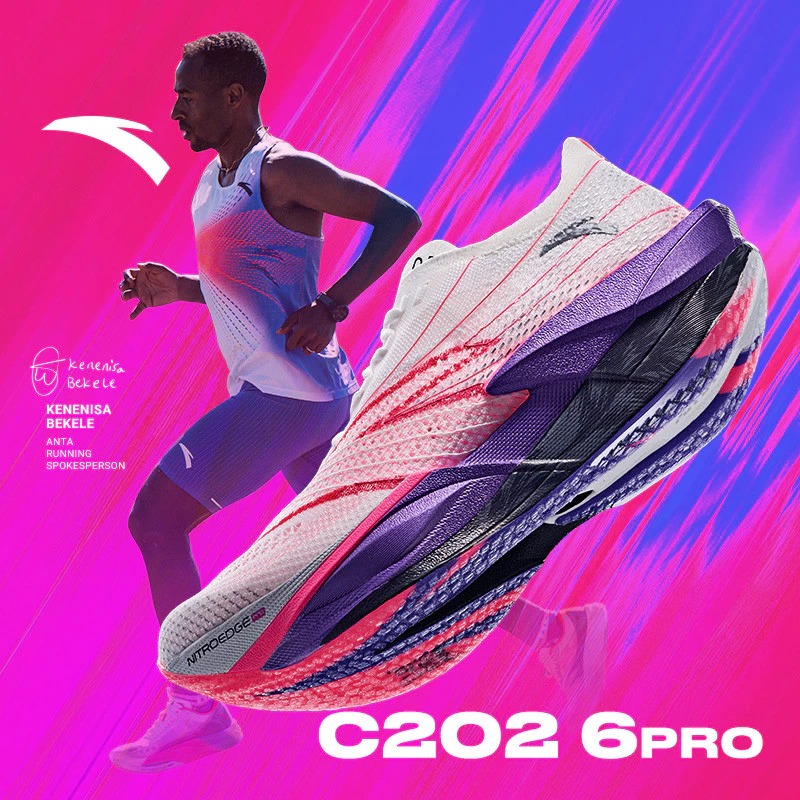 ANTA Men C202 6 PRO Running Shoes Marathon Carbon Plate A-Grip Kasut ...