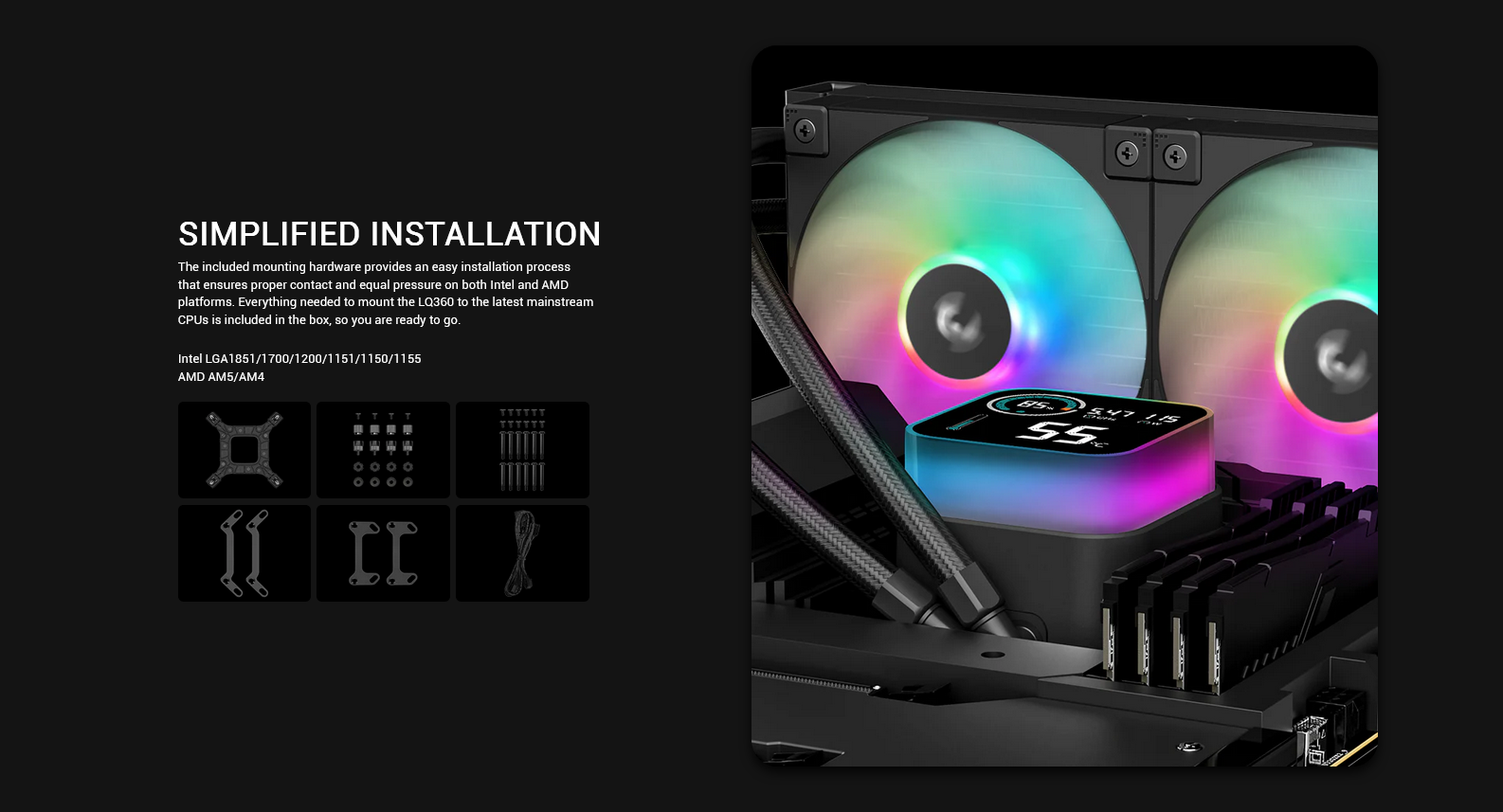 DEEPCOOL AIO LQ240 240mm & LQ360 360mm CPU water cooler AIO for LGA1851/1700/1200/115x and AM5 ...