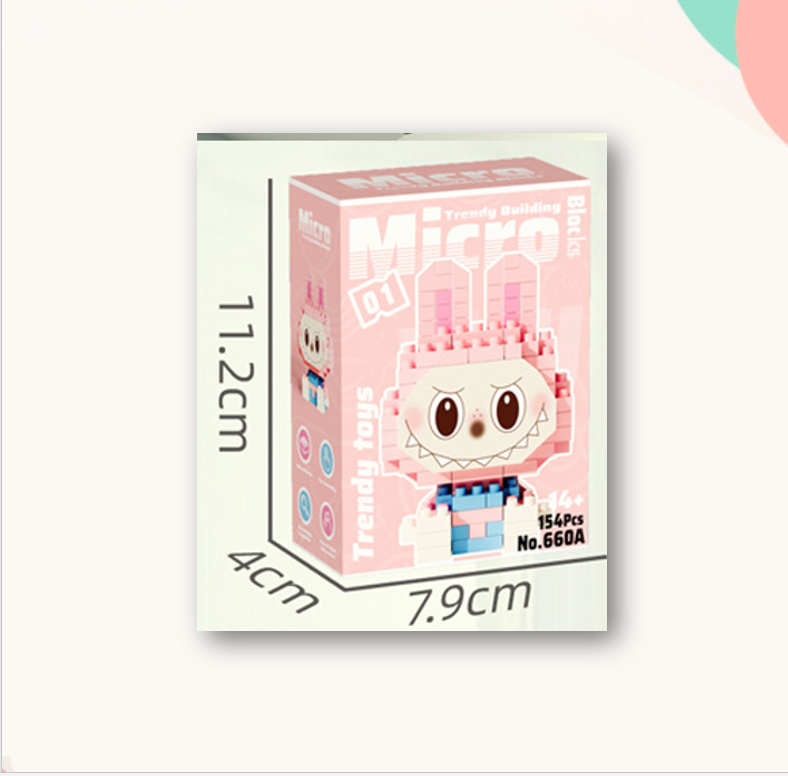 DIY NANO Cartoon Labubu Micro Building Bricks Block Assembly Kids ...