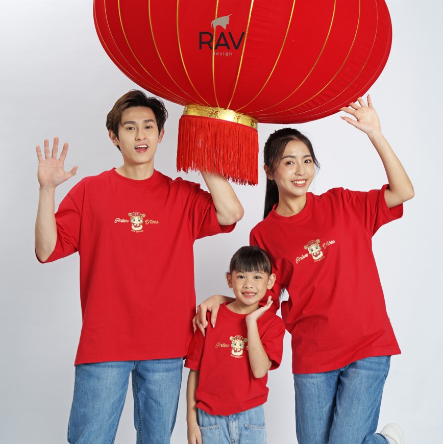 CNY Short-Sleeve Relaxed Fit/Oversized Family T-Shirts With Chinese New ...