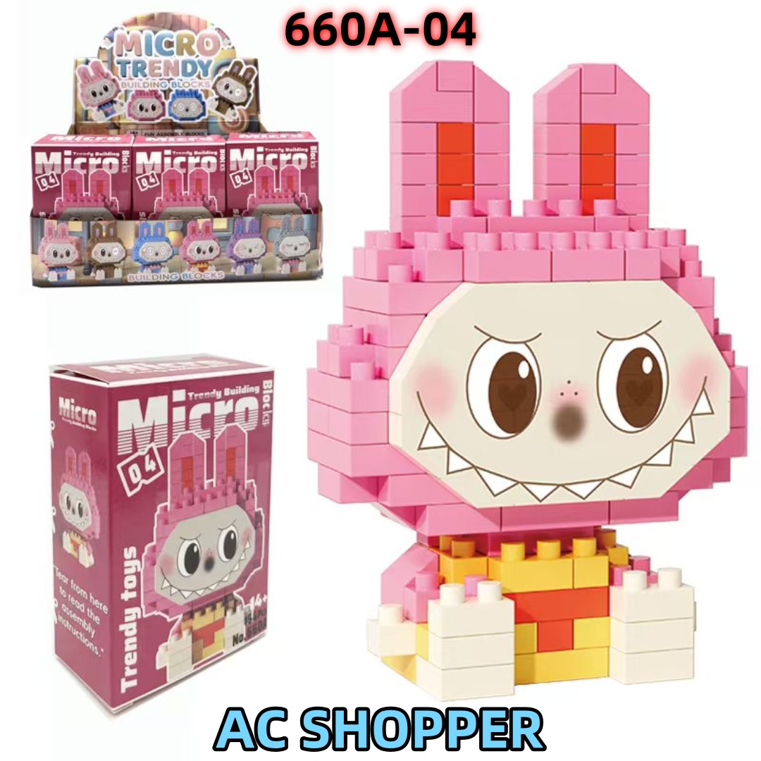 Cartoon Building block toy Labubu doll brick Kids puzzle toy Birthday ...