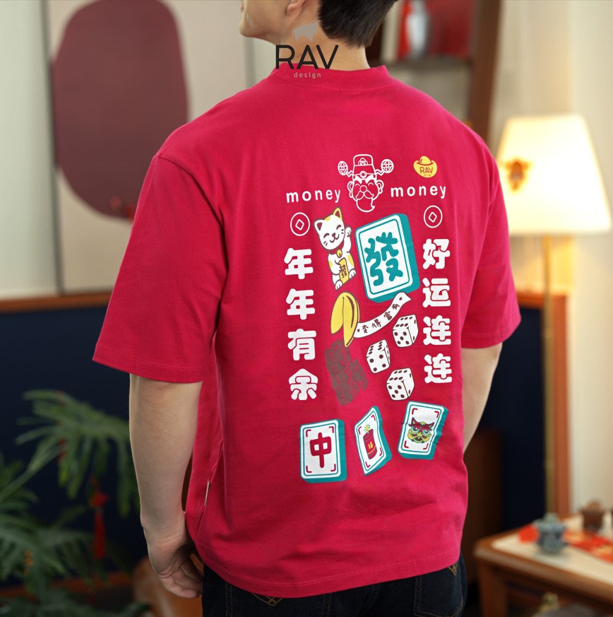 CNY Short-Sleeve Relaxed Fit Oversized Family T-Shirts With Chinese New ...