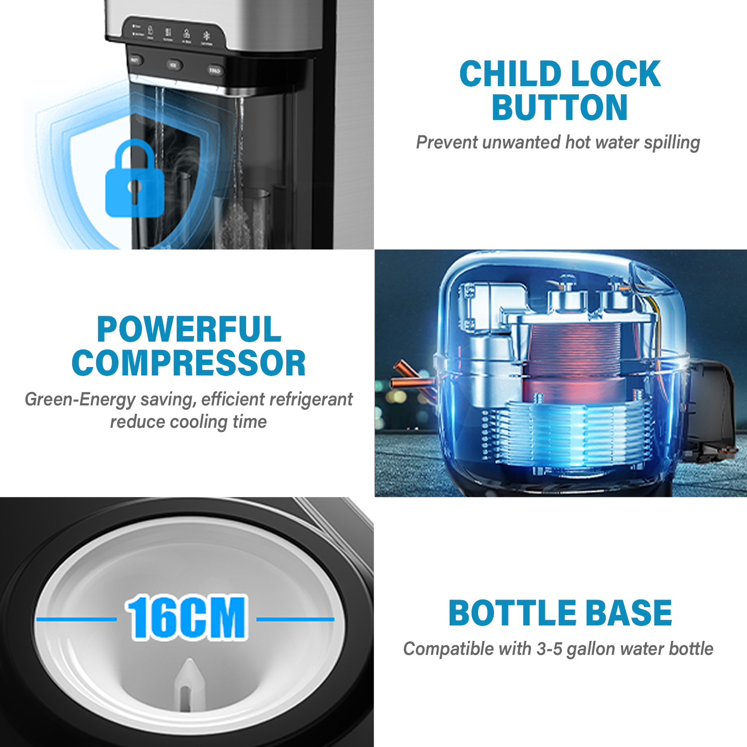 HYDRIXX 3 in 1 Ice Maker Countertop Ice Making Machine 20KG with Hot ...