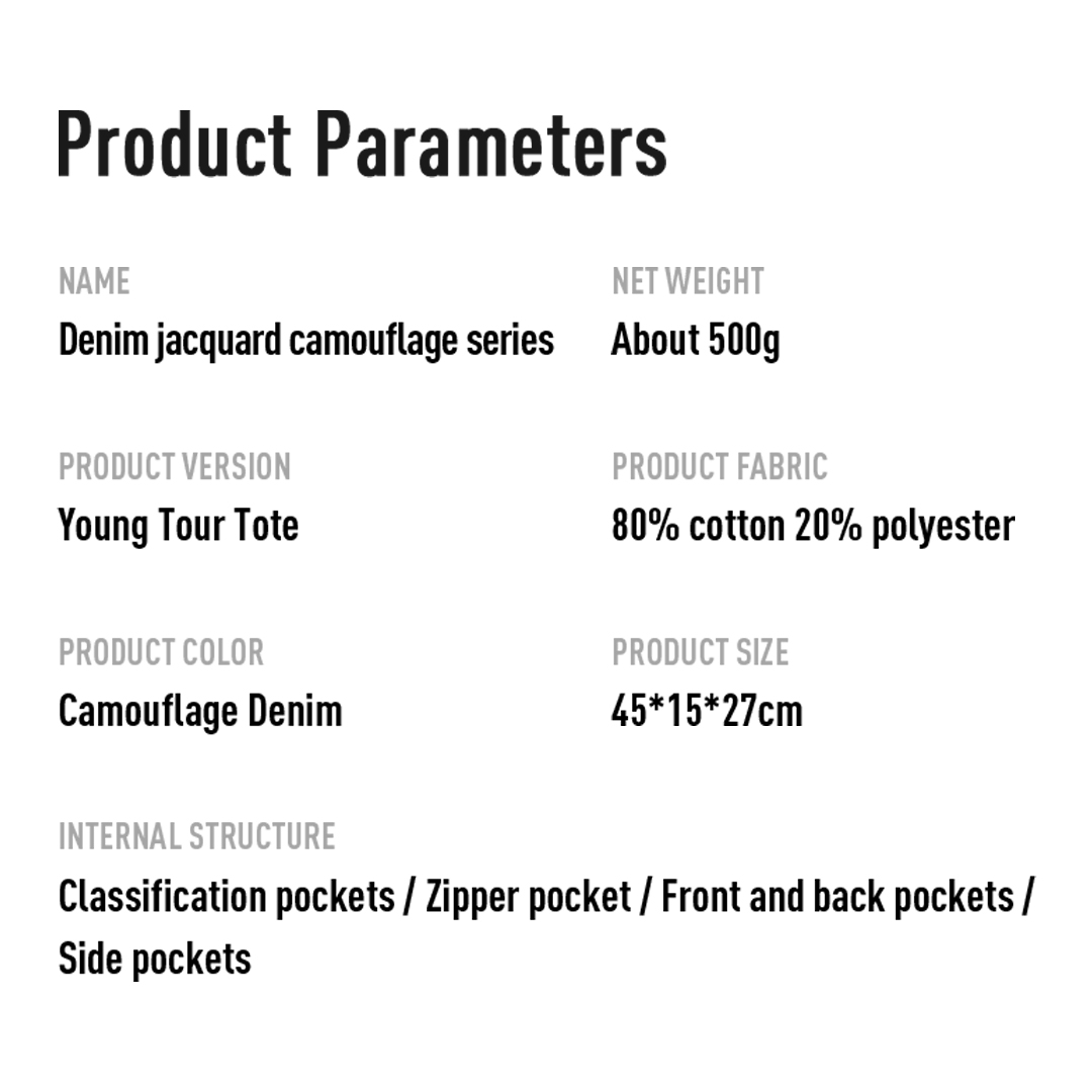 MAH Camouflage Denim Blue series Tote Durable Easy access Laptop Tote ...