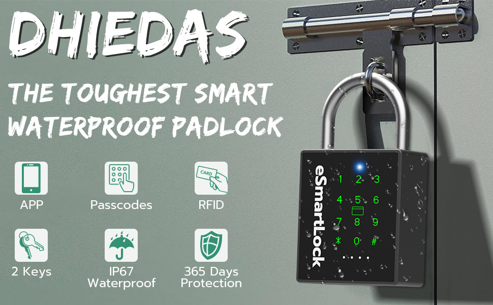 🏆Smart padlock TOP 1🏆Bold anti-theft fingerprint padlock smart door ...