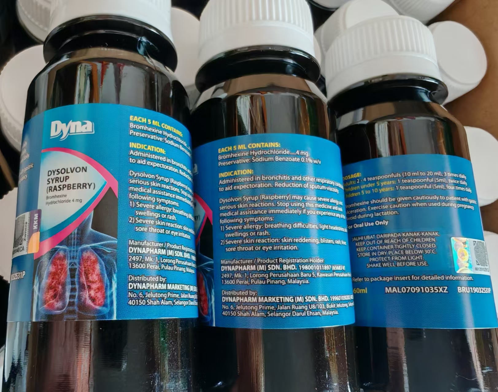 DYNA Dysolvon Syrup Raspberry Ubat Kahak 60ml | Shopee Malaysia