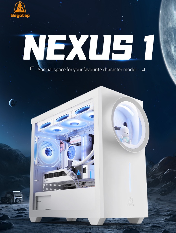 Segotep Nexus 1 White Come with Sanrio Figure Blind Box MATX Micro-ATX ...