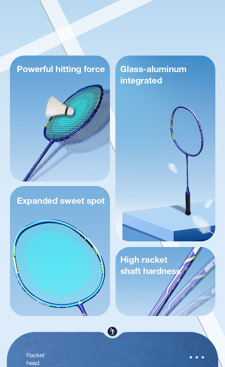 Agnite Glass Aluminum Badminton Racket 2U Lightweight | Raket ...