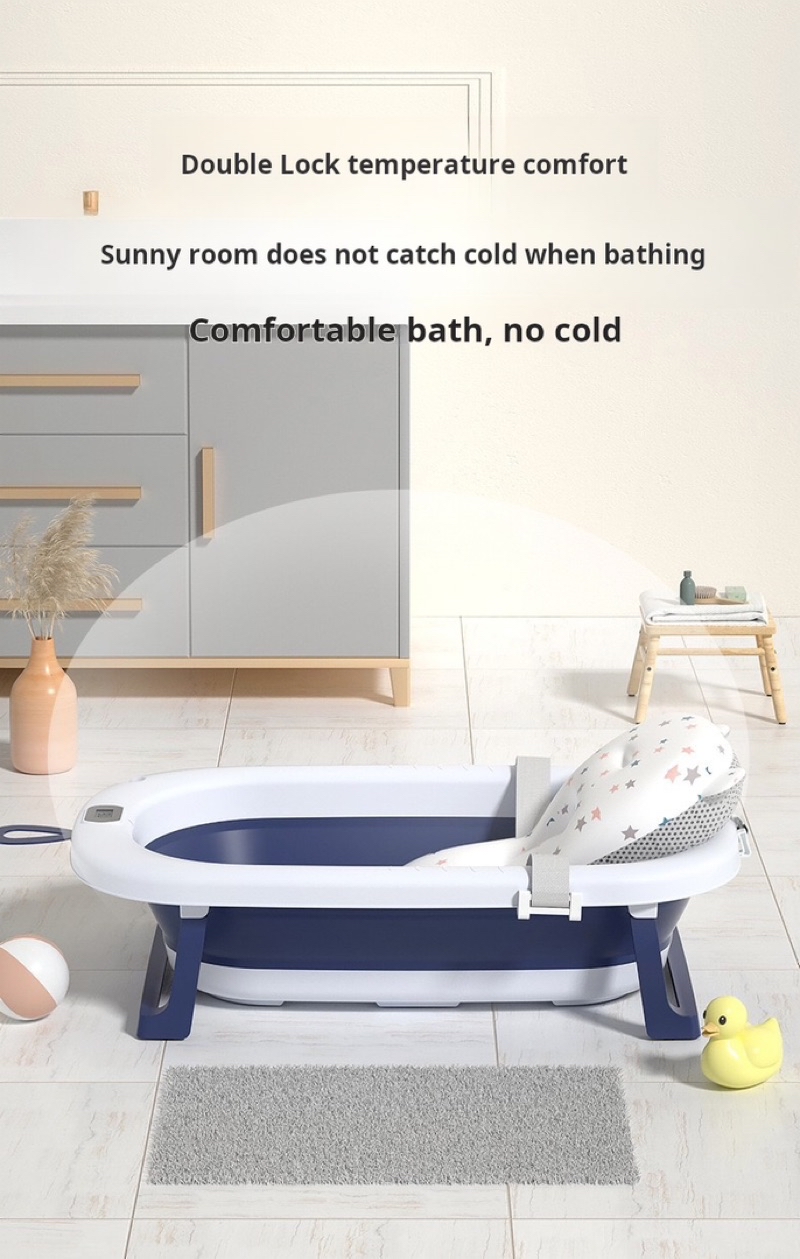 Extra Large Newborn Baby Themometer Bath Tub with bathnet Foldable ...