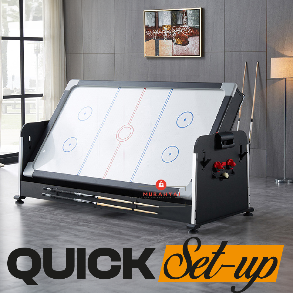 Pool Table 4 in 1 Meja pool tennis Ping pong Air hockey Desk top hoki ...