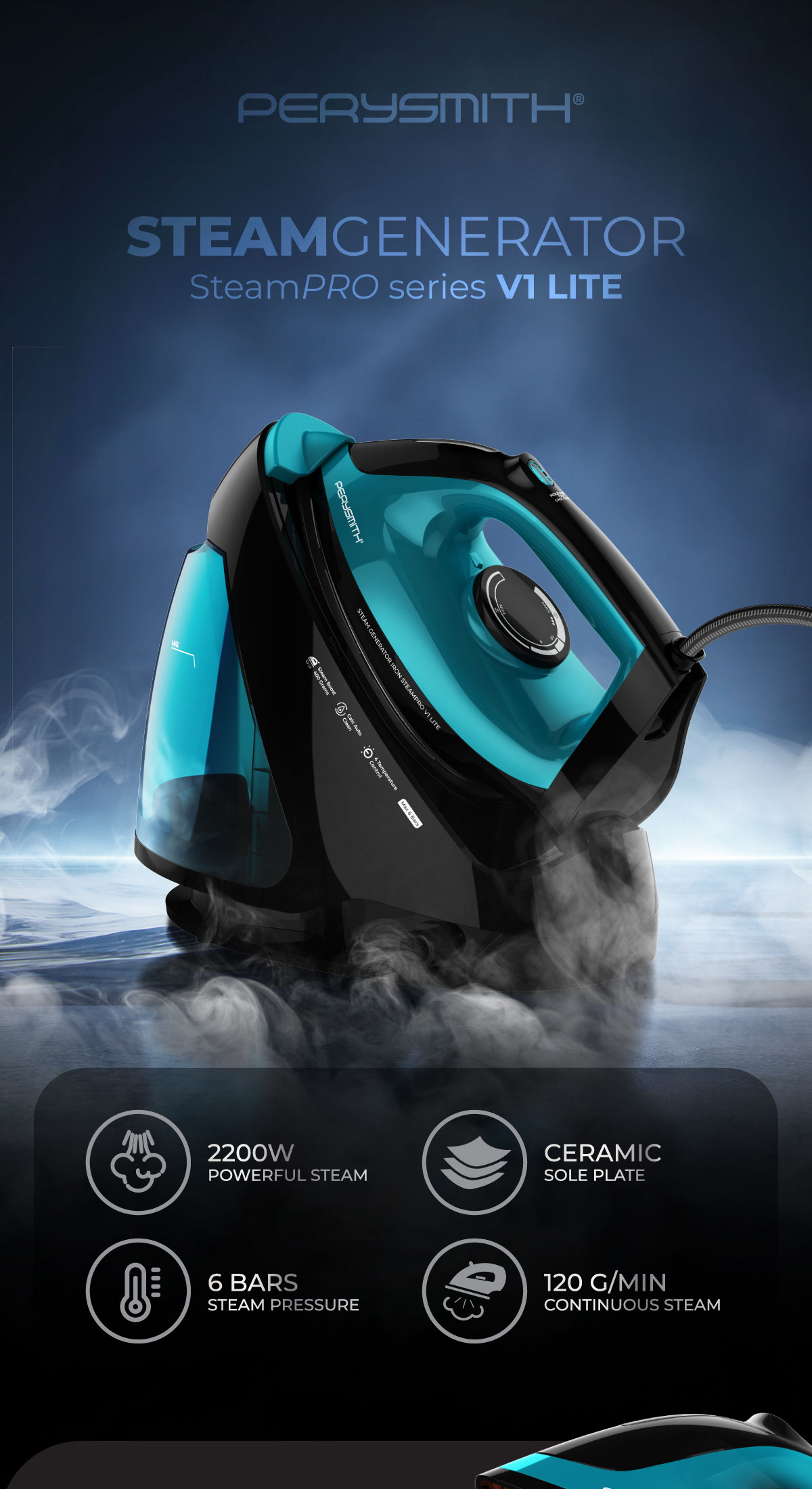 PerySmith Steam Generator Iron SteamPro Series V1 Lite | Shopee Malaysia