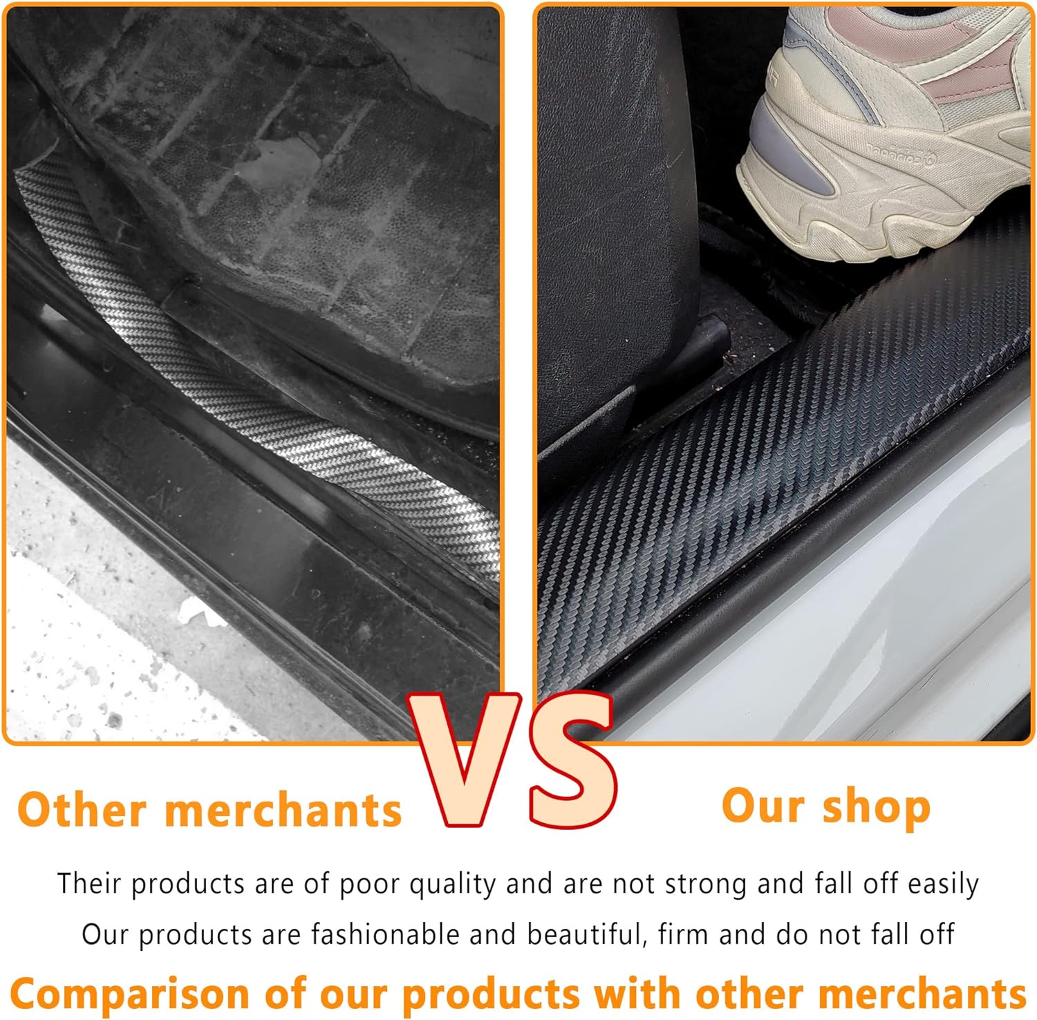 Carbon Fibre Car Door Side Step Protector / Side Sill Step Protection ...
