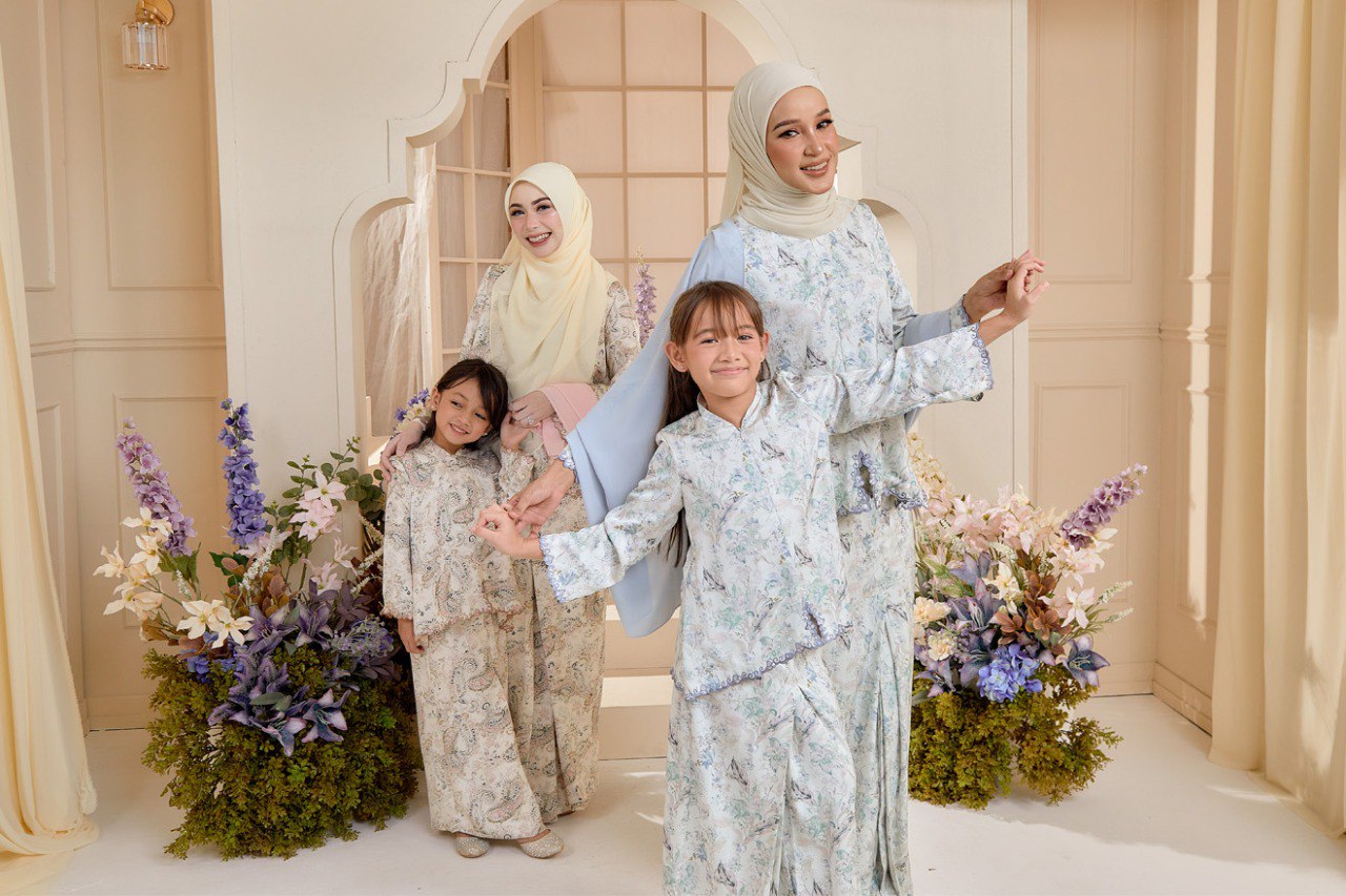 DLEQA Melur kurung kids material butti chiffon dan matte satin kain ...
