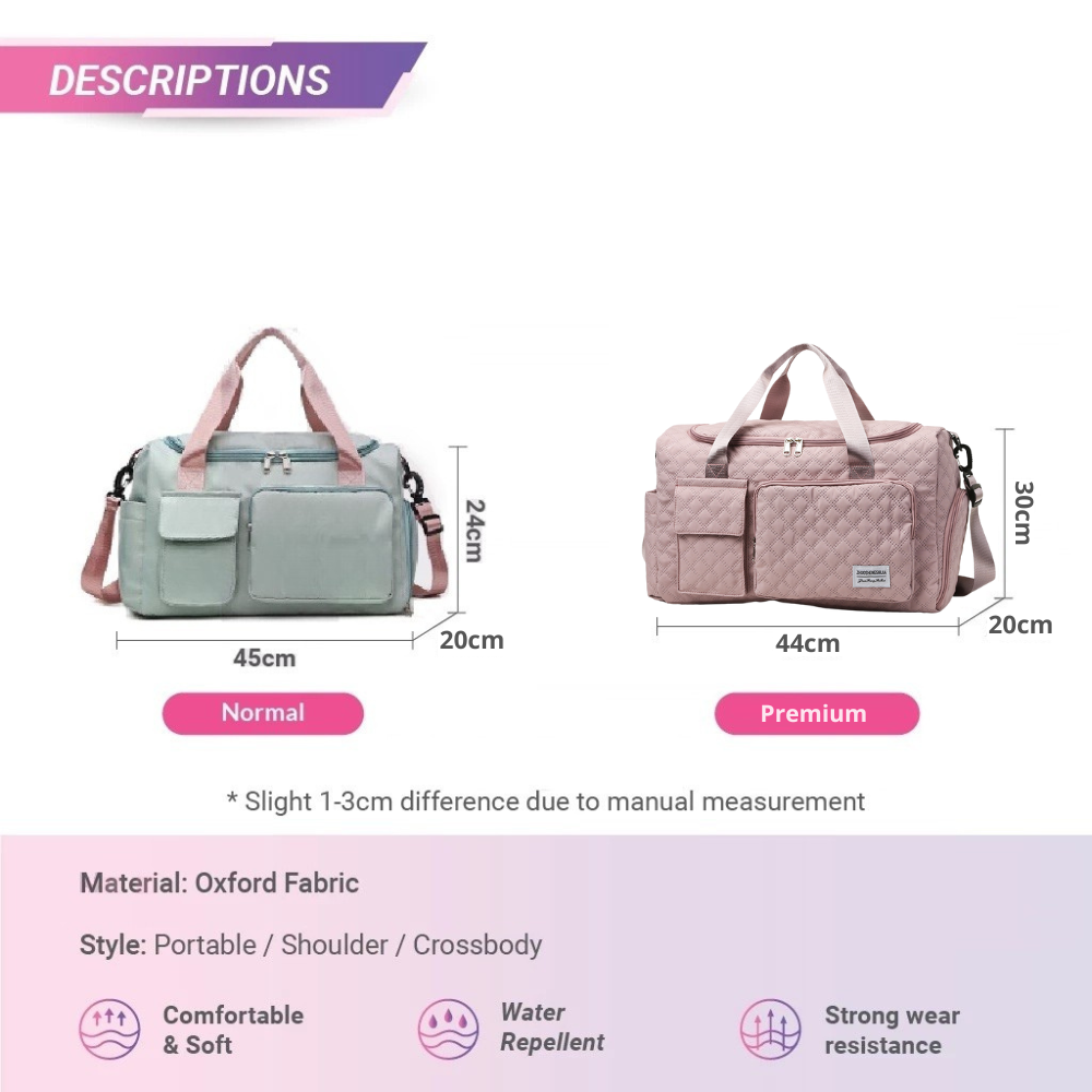 Korean Style Women Travel Bag Multi Compartment Beg Balik Kampung Beg ...