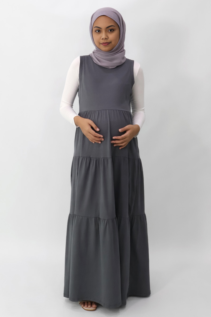 9months Maternity Single Jersey Tiered Maxi Dress | Maternity Dress ...