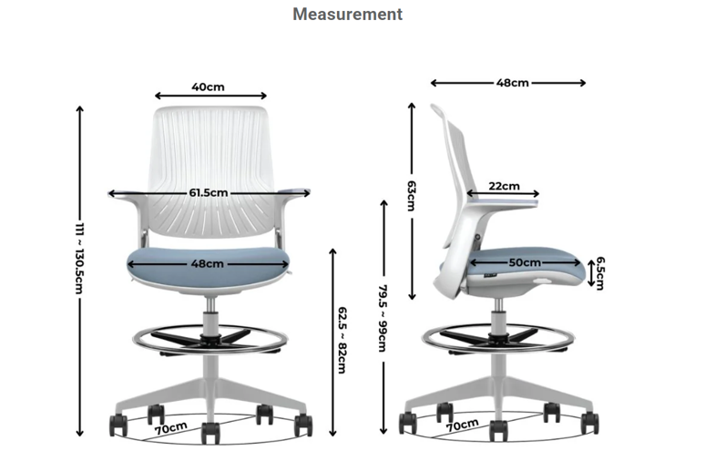 ANEW Ergonomic Flow Drafting Chair High Desks and Counters | Kerusi ...